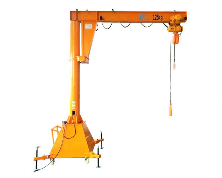 250KG 500KG 1 Ton Portable Mobile Jib Crane - SEVENCRANE-Henan Seven Industry Co., Ltd.